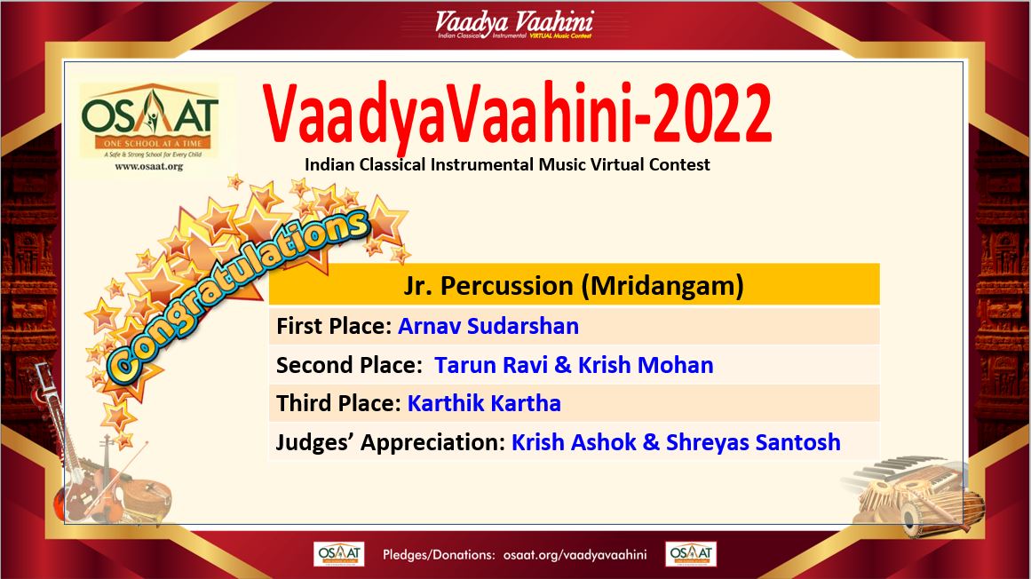 VaadyaVaahini -2022 - Indian Classical Instrumental Music Contest - OSAAT